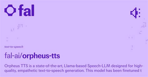 Orpheus TTS Text To Speech Fal Ai