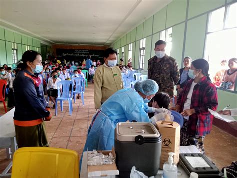 ရွာငံမြို့နယ်တွင် အသက် ၅ နှစ်မှ ၁၂ နှစ်အတွင်း ကျောင်းသား၊ ကျောင်းသူများအား ကိုဗစ် ၁၉ရောဂါကာကွယ