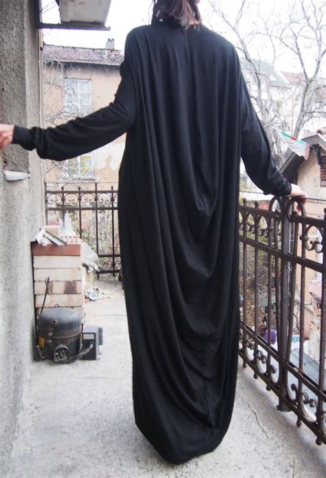 Long Jersey Dress Plus Size Maxi Dress Black Maxi Dress Women Kaftan