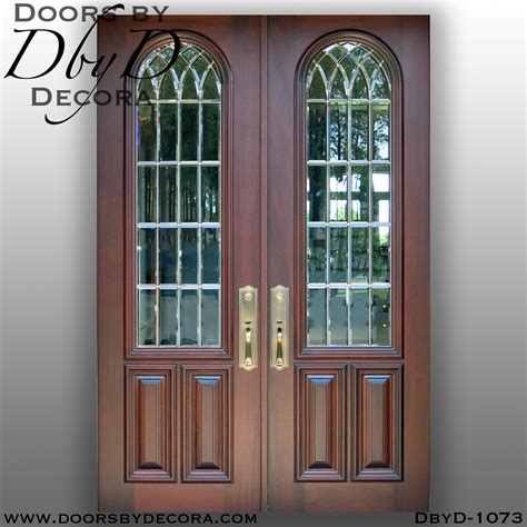 Custom Estate Double Doors With Leaded Glass Doors By Decora
