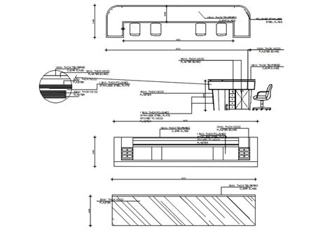 Workstation Drawing With Detail Autocad Drawing Dwg File Cad File