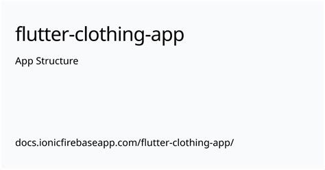 App Structure Flutter Clothing App