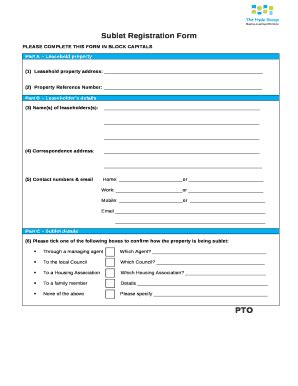 Sublet Registration Doc Template PdfFiller