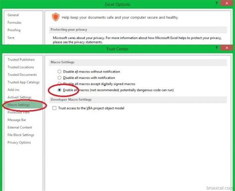 Macro Settings Dan Enable All Macros Microsoft Office Templates