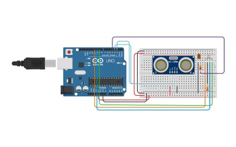 Circuit Design Sensor Ultrasonico Pro Tinkercad