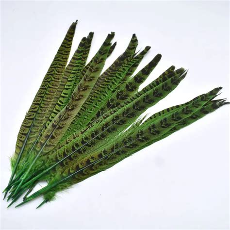 20 шт лот зеленые перья из хвоста фазана для рукоделия вечерние свадебные декоративные