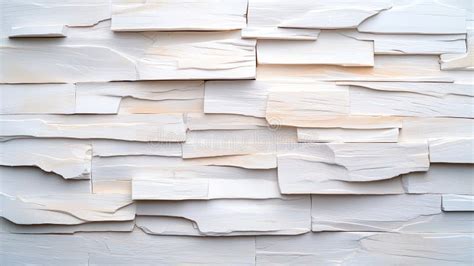 A Modern Textured Wall Featuring Layered White Panels That Create A