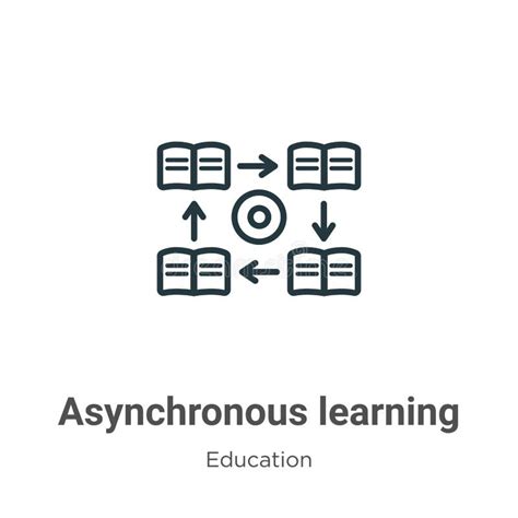 Asynchronous Learning Icon In Filled Thin Line Outline And Stroke Style Vector Illustration