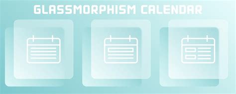 Ícones De Calendário No Modelo De Glassmorphism Vetor Premium