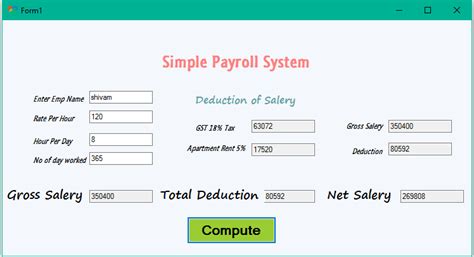 Develop Simple Payroll System In Vbnet I Scheme Microproject