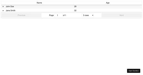 React Table Subcomponent Forked Codesandbox