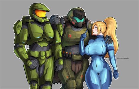 Spartans Doodles Doomguy Master Chief Samus Aran Doom The Dark Ages Doom Series Doom