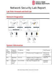 Firewall And DoS Lab Report Docx Network Security Lab Report Lab Title Firewall And DoS Lab