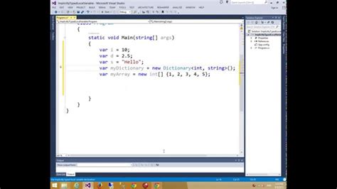 Implicitly Typed Local Variable Youtube