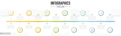 순환 타임라인 비즈니스 프레젠테이션을 위한 12개월 인포그래픽 0명에 대한 스톡 벡터 아트 및 기타 이미지 0명 개념 개념과 주제 Istock