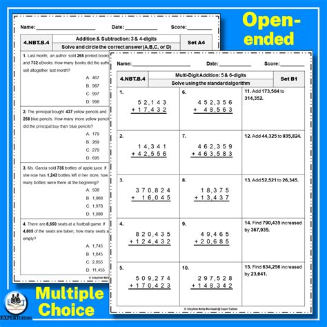 addition subtraction multiplication and division worksheets expertuition