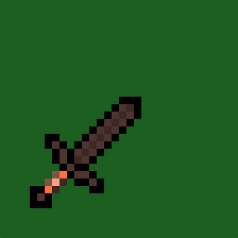 Minecraft Wood Sword Pixel Art