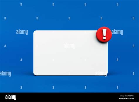 3d White Reminder Popup Bell Push Notification Symbol Empty Application Message On Blue