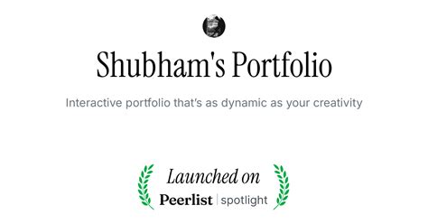 Shubhams Portfolio Peerlist