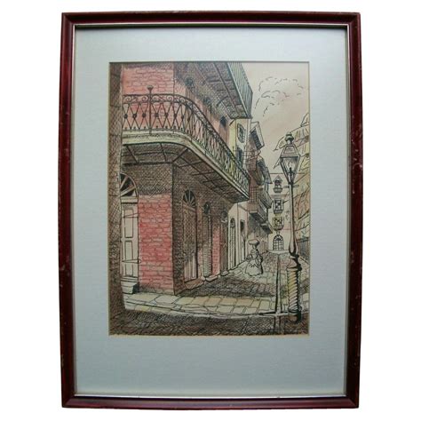 Jacques Van Aalten New Orleans Hand Colored Print 1 Framed C
