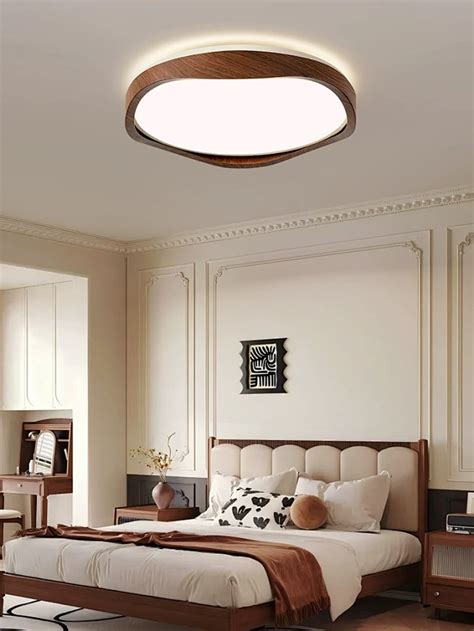 大观园简约风中古客厅吸顶灯现代创意led护眼卧室餐厅胡桃木灯357 天猫 花瓣网