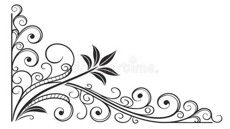Decorative Swirling Corner Flourish Floral Design Element Vector Design Generative Ai Stock