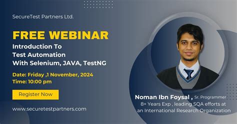 Securetest Partners On Linkedin Freewebinar Testautomation Qa Selenium Softwaretesting
