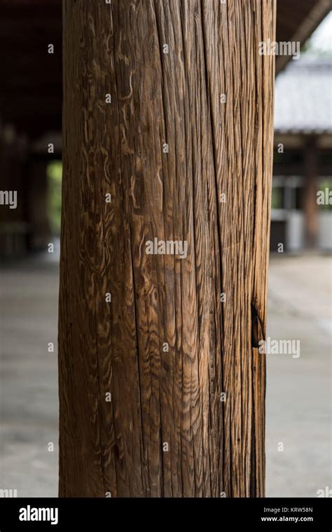 Entasis Pillars Horyuji Temple Ikaruga Town Ikoma District Nara Prefecture Japan Stock