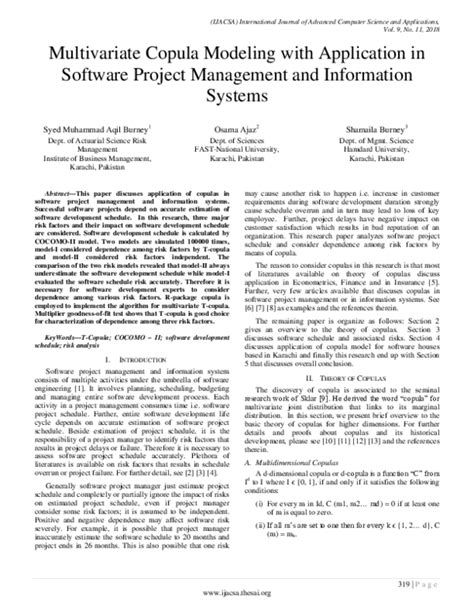Pdf Multivariate Copula Modeling With Application In Software Project Management And