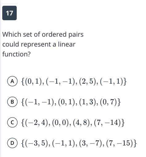 Answered Which Set Of Ordered Pairs Could… Bartleby