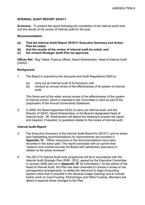 Internal Audit Report