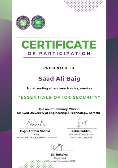 Iotsecurity Cybersecurity Training Learning Iot Muhammad Saad Ali Baig