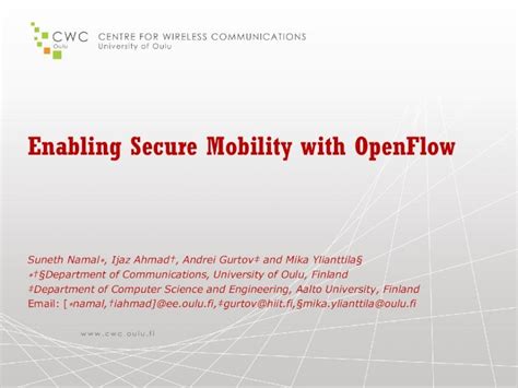 pdf enabling secure mobility with openflow ieee realization