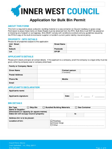 Fillable Online Bulk Bin Skip Bin Application Form Bin Buddies Fax
