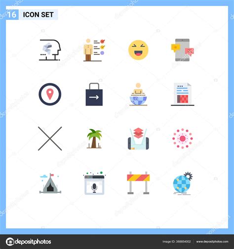 Flat Color Pack Universal Symbols Promotion Media Professional Ability Community Stock Vector