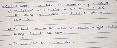 Solved Assessment Row Reduce The Augmented Matrix D Ot Co Into Reduced Row Echelon Form