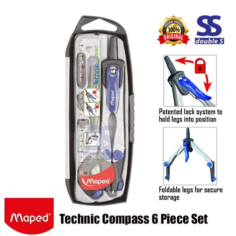 Maped Technic Compass 6 Piece Setgeometry Set Shopee Malaysia