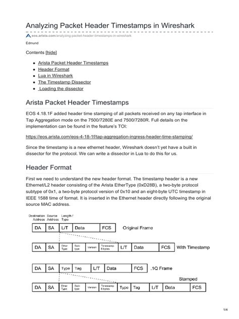 Analyzing Packet Header Timestamps In Wireshark Pdf Ethernet Data Transmission