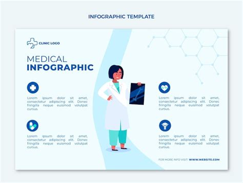 플랫 의료 인포 그래픽 무료 벡터