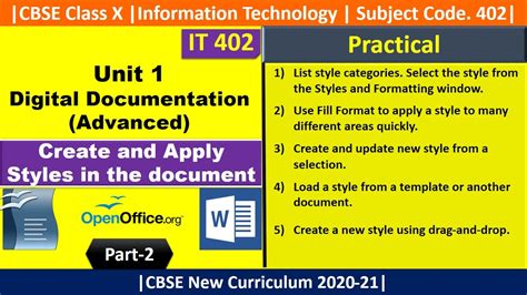 unit 1 digital documentation advanced create and apply styles in