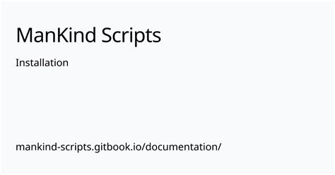 Installation Mankind Scripts