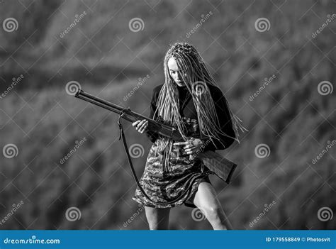 Military Joint Operation Fight For Justice Military Fashion Woman Assassin With Gun Female