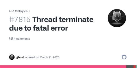 Thread Terminate Due To Fatal Error · Issue 7815 · Rpcs3rpcs3 · Github