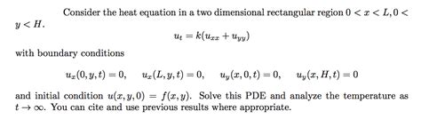 Solved Consider The Heat Equation In A Two Dimensional