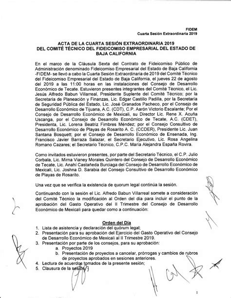 Pdf Fidem Cuarta Sesión Extraordinaria 2019 Baja California Cuart… · Cuarta Sesión