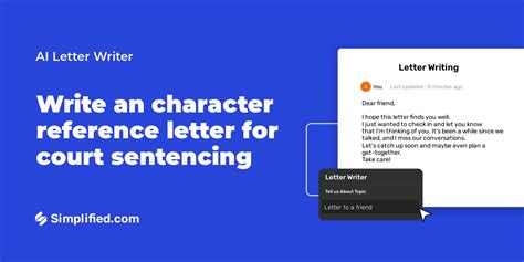 Generate Character Reference Letter For Court Sentencing