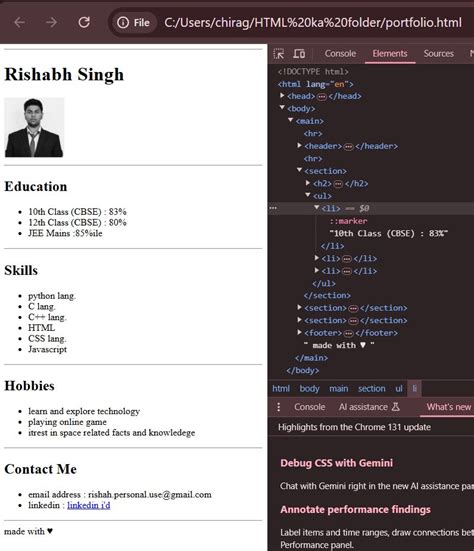 Rishabh Singhrajput On Linkedin My Portfolio With Html