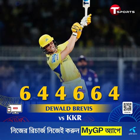 T Sports আউট হওয়ার আগের ওভারে ৩ ছয় ৩ চারে ৩০ রান তুলেছেন ডেওয়াল্ড ব্রেভিস ম্যাচটি সরাসরি