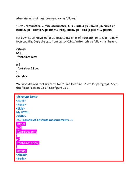 Solution Concise Html And Css Notes Practical Approach 23 Lesson 23 Css Specifying Dimensions