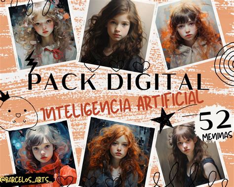 Kit Com 52 Imagens Digitais Menina Inteligência Artificial